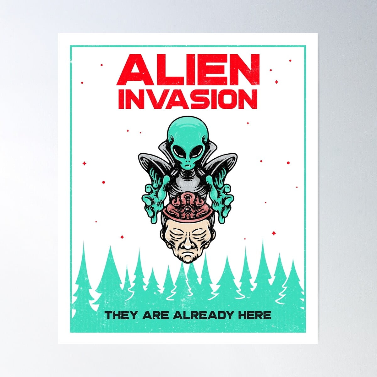 Alien Invasion Poster Wall Art, Modern Wall Decor For Living Room ...