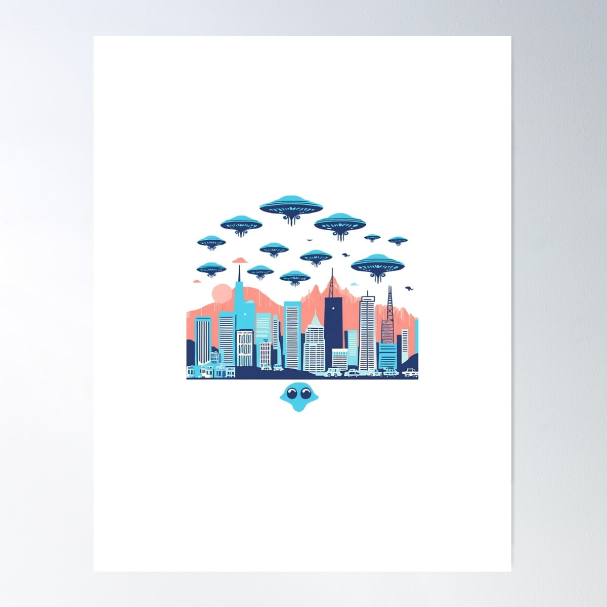 Alien Invasion Poster Wall Art, Modern Wall Decor For Living Room ...