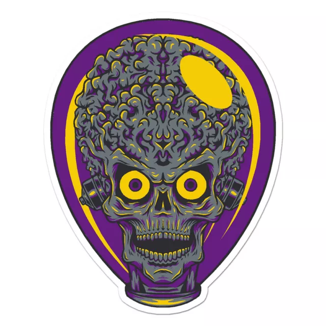 Alien Martian Brain Sticker Phone Decal Water Bottle Stickers Car ...