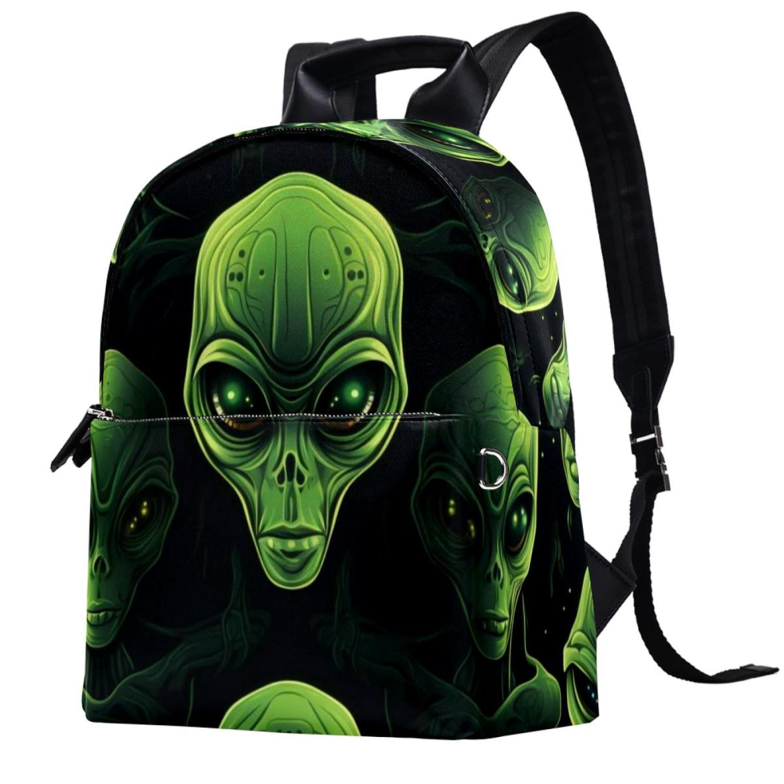 Alien Men Women Teens School Backpack Beach Lightweight Leather ...