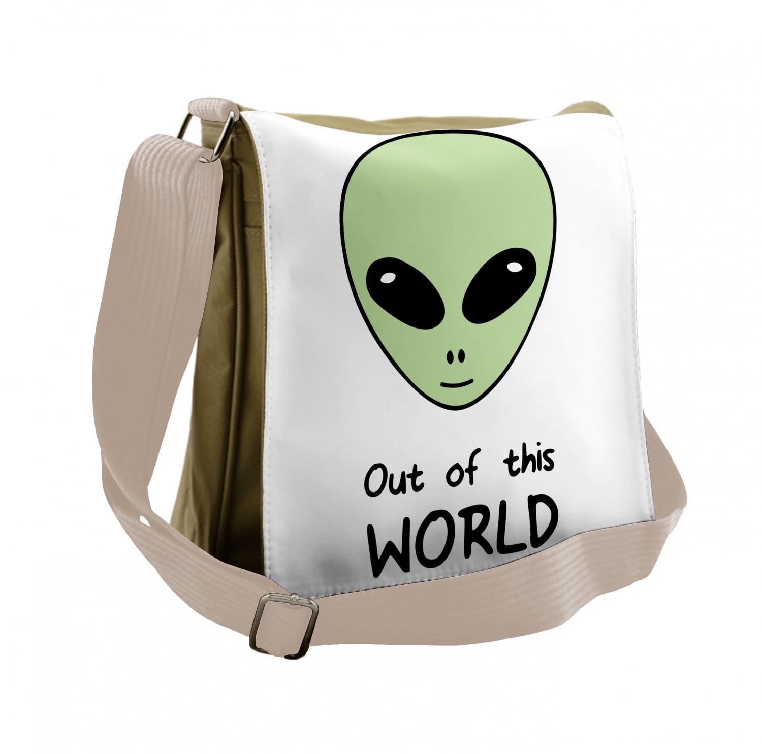 Alien Messenger Bag, Out of This World UFO Being, Unisex Cross-body, by ...