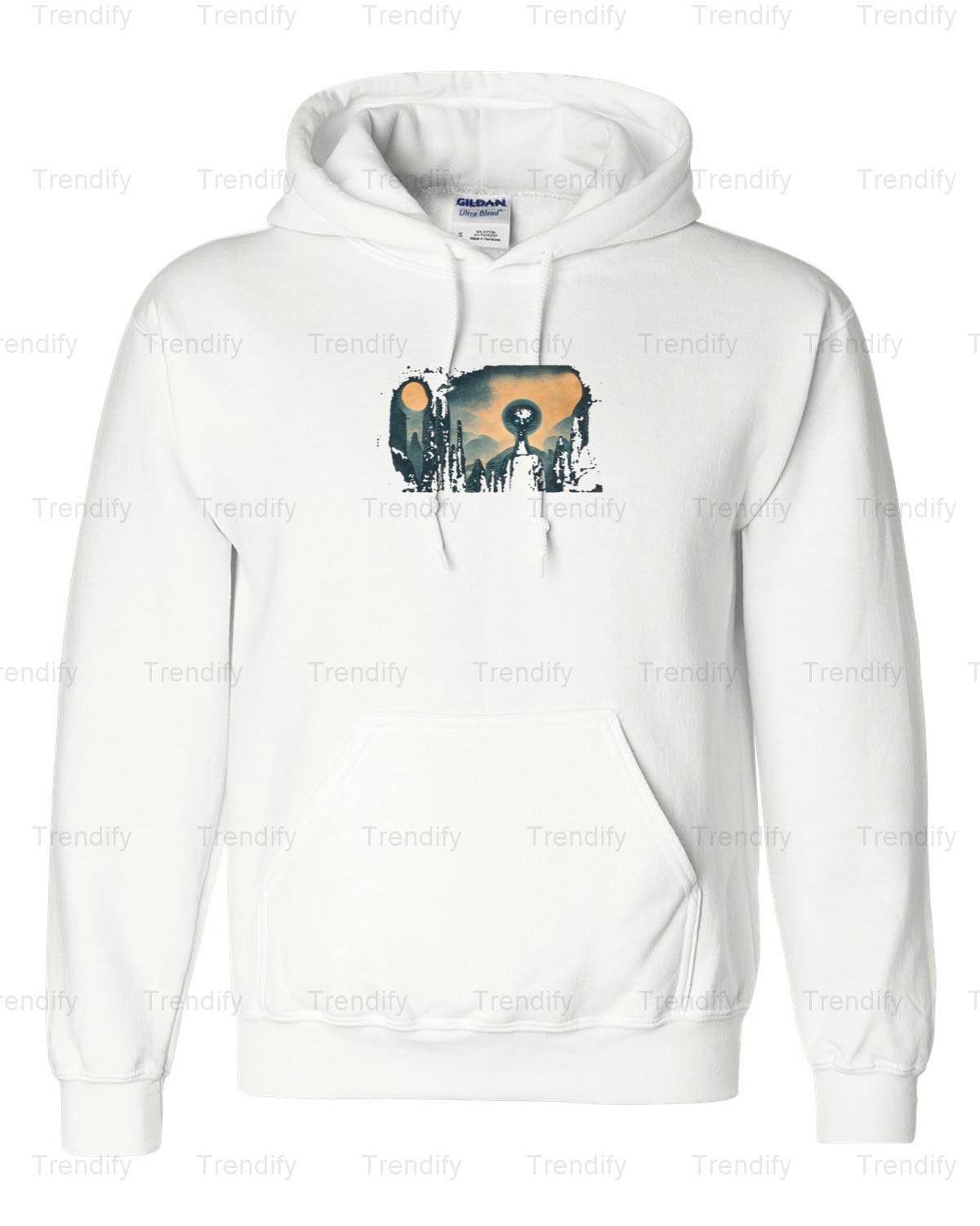 Alien Messiah Funny Religious Sci-Fi Themed Retro Graphic Hoodie ...