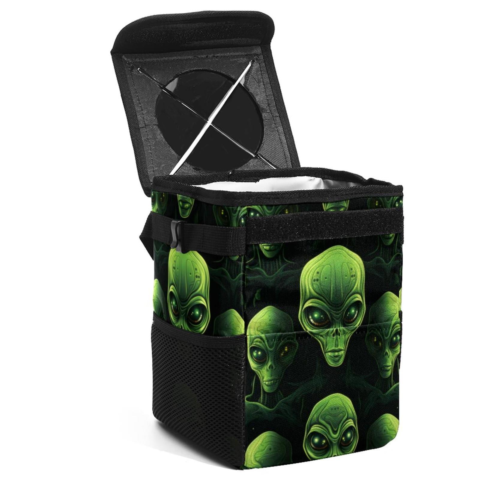 Alien Mini Car Trash Can with Foldable Lid, Leak-proof Design and ...