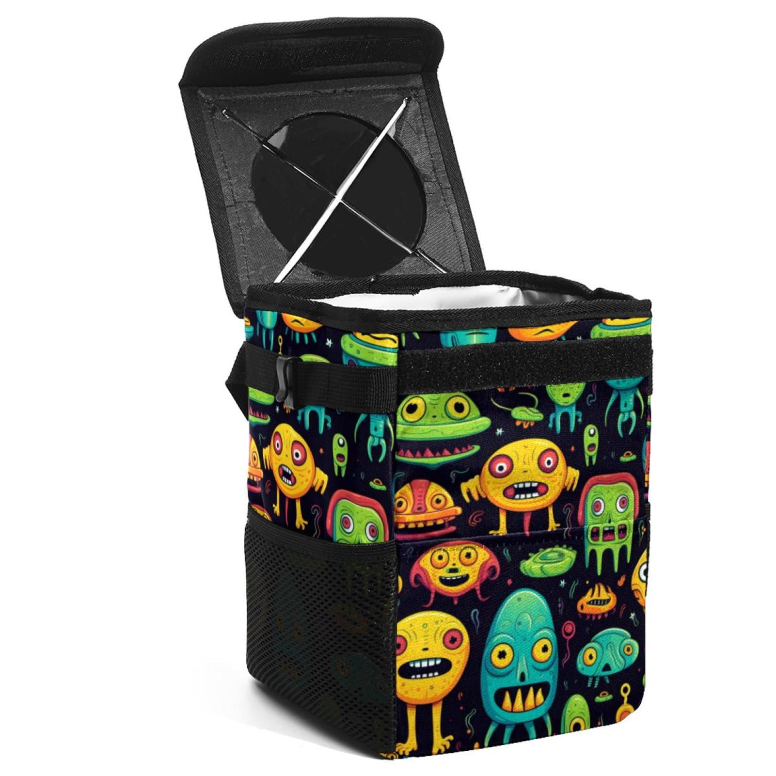 Alien Mini Trash Can for Car: Foldable, Leak-Proof with Lid and Hanging ...