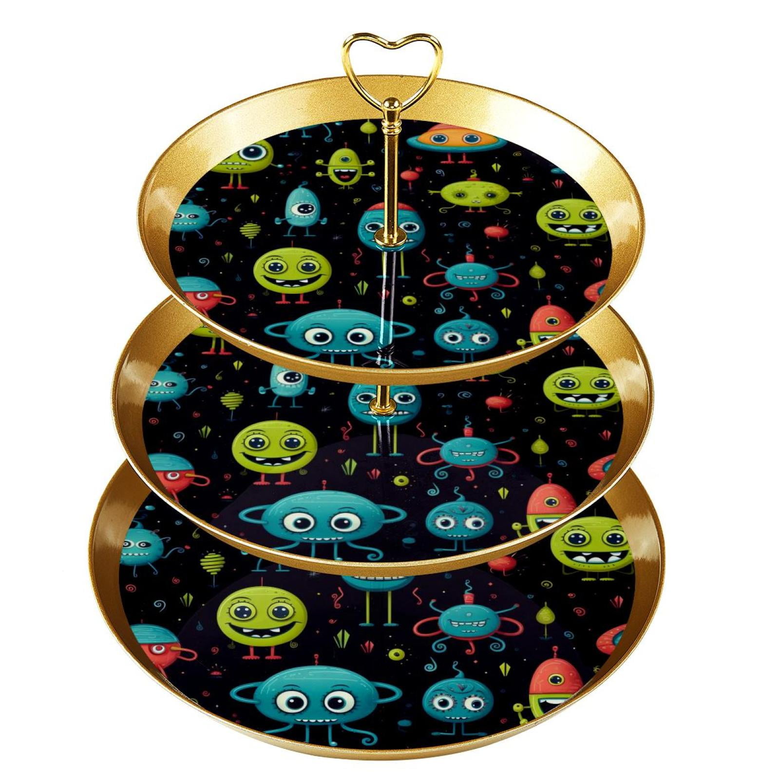 Alien Modern Plastic Dessert Table Tray Stand with Iron Pillars | 3 ...