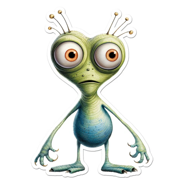 Alien Monster Sticker Phone Decal Water Bottle Stickers Car Decals ...