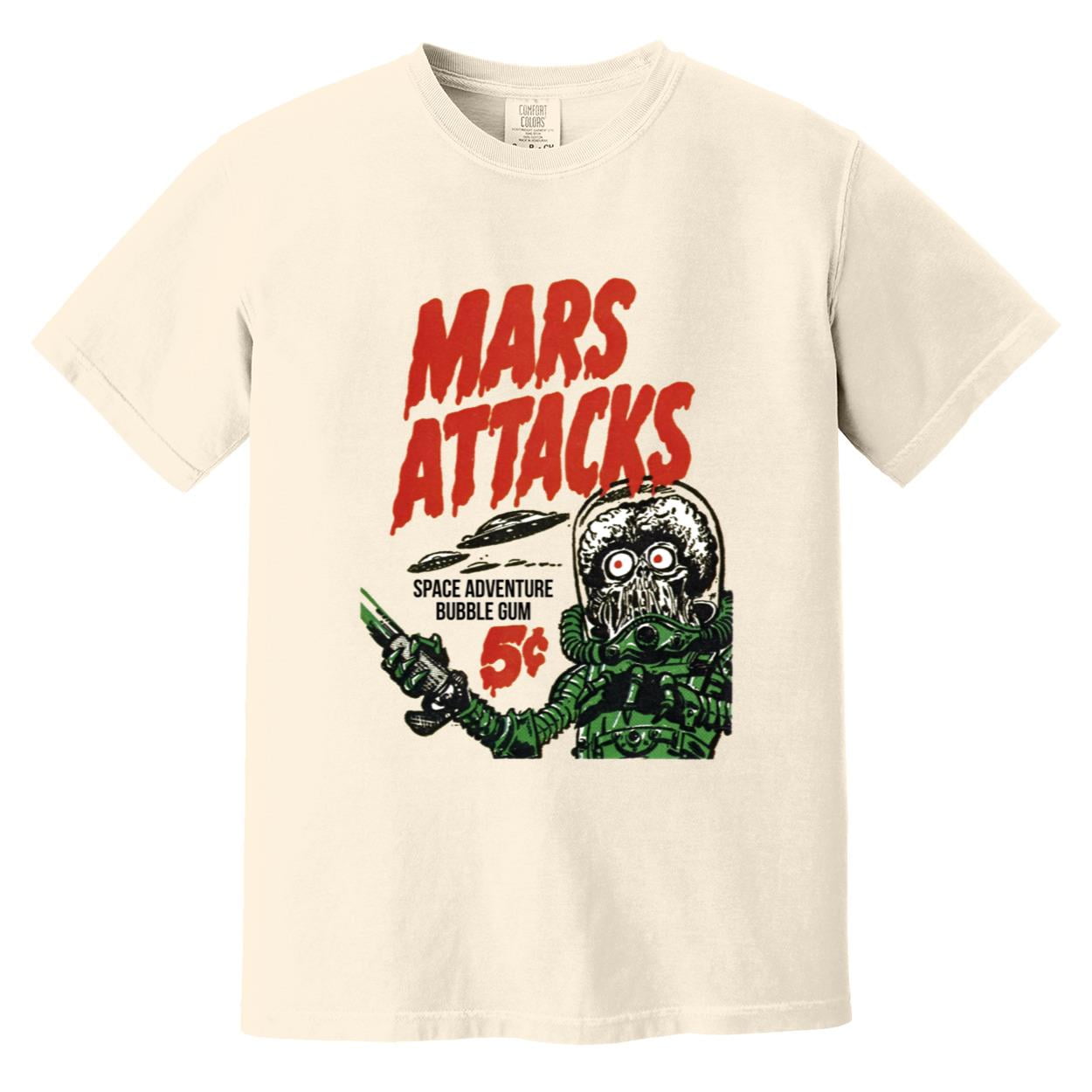 Alien Movie Mars Attacks Sci Fi Parody Tribute Design Comfort Color T-shirt, for men & women, up ...