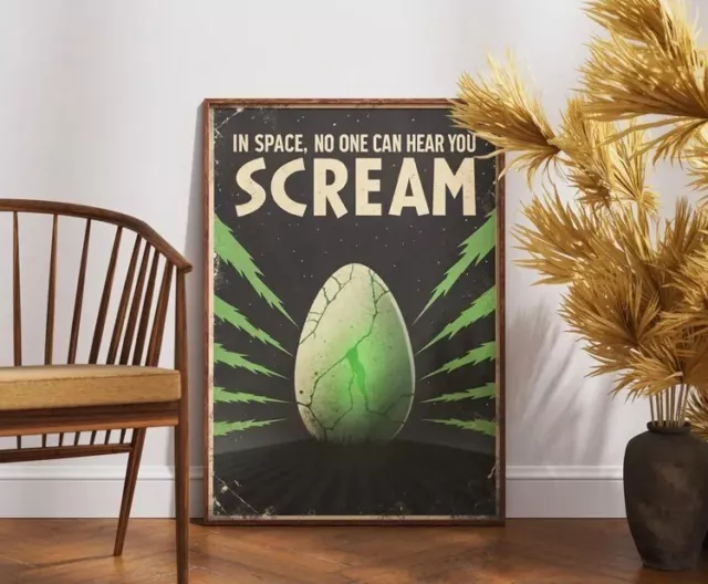 Alien Movie Poster, In Space No One Can Hear You Scream NO FRAMED ...