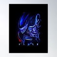 Alien Neon Poster Wall Art Modern Wall Decor For Living Room Bedroom ...
