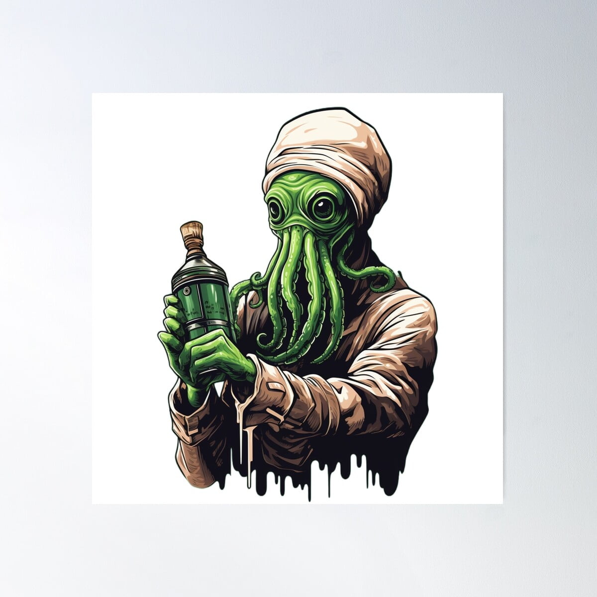 Alien Octopus Poster Wall Art, Modern Wall Decor For Living Room ...