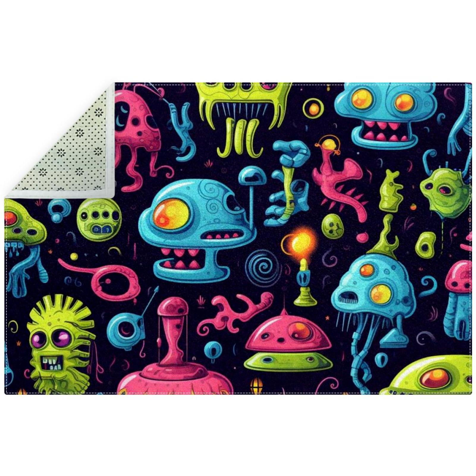 Alien Office Mat with Right-Angle Design - Polyester Floor Mat for ...