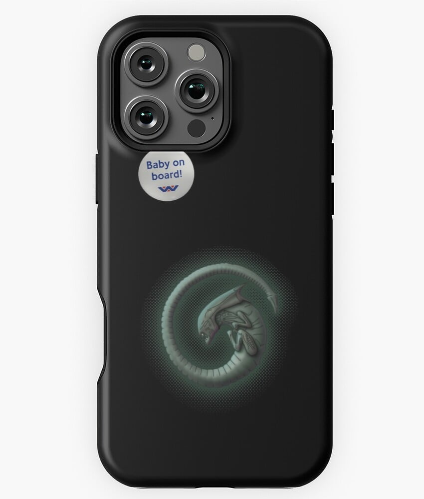 Alien On Board Funny UFO Sign M1014 Phone Case for iPhone 17 16 15 14 ...