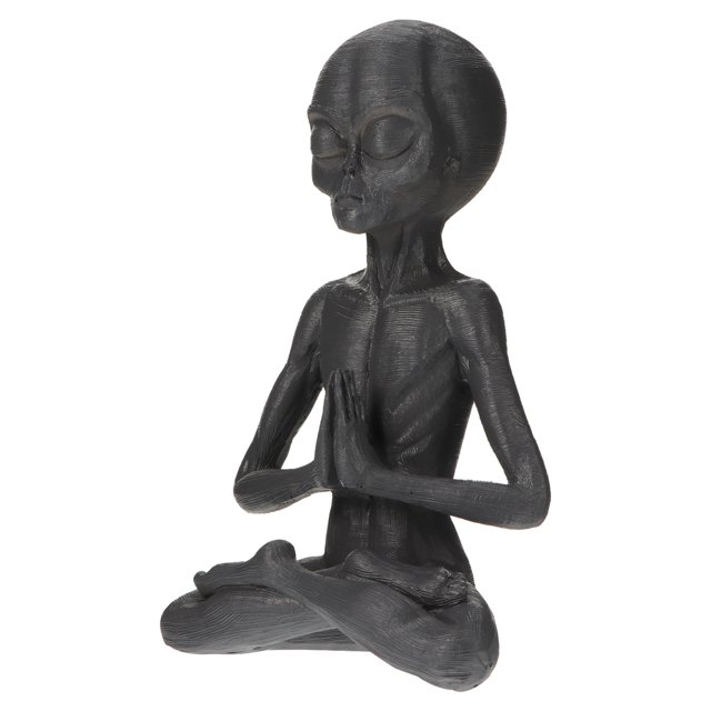 Alien Ornaments Decor Yard & Garden Decors Meditating Sculpture UFO ...