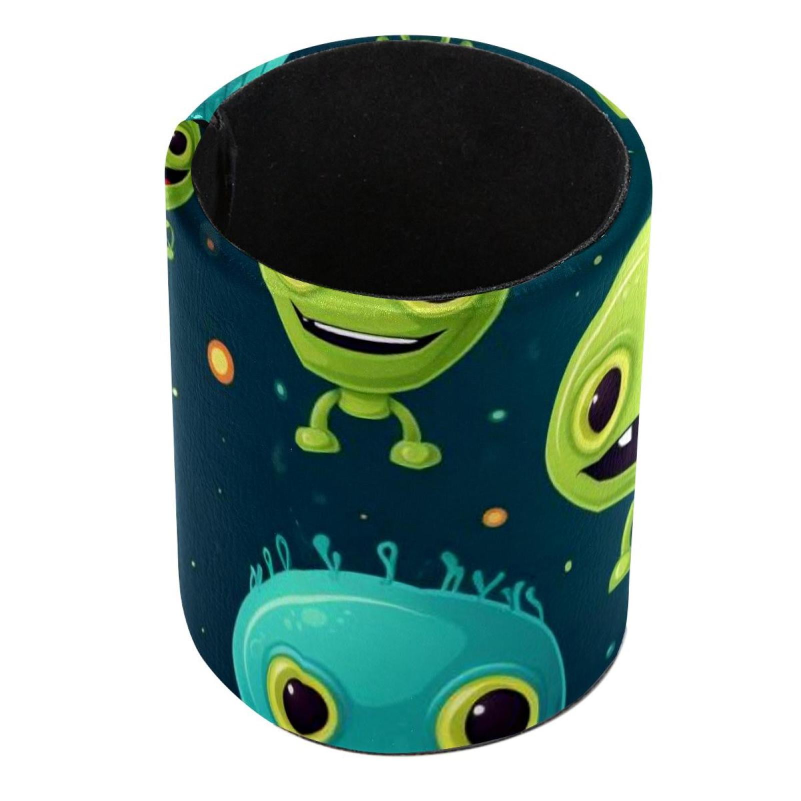 Alien PVC Leather Cylinder Pen Holder with Flannel Lining, Cardboard ...