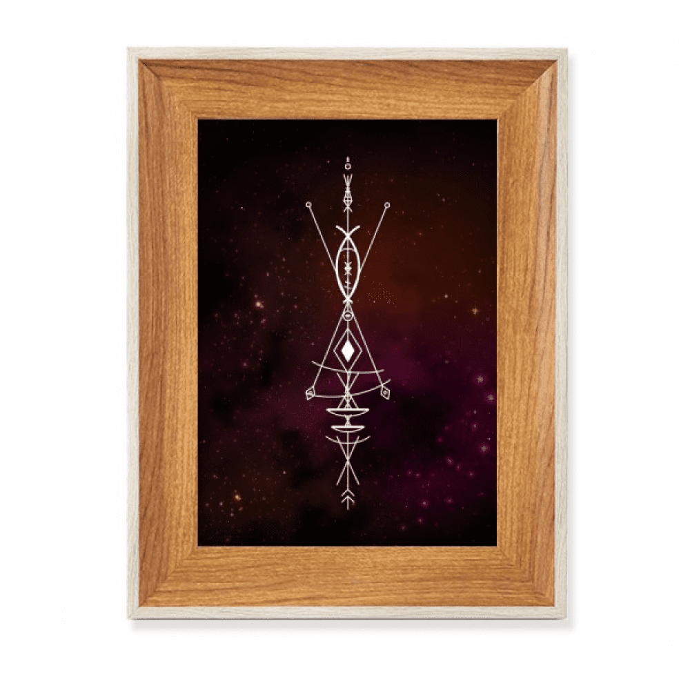 Alien Pattern Geometry Universe Desktop Wooden Photo Frame Display ...