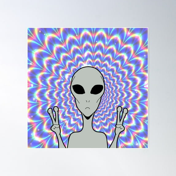 Alien Peace!! Poster Wall Art, Modern Wall Decor For Living Room ...
