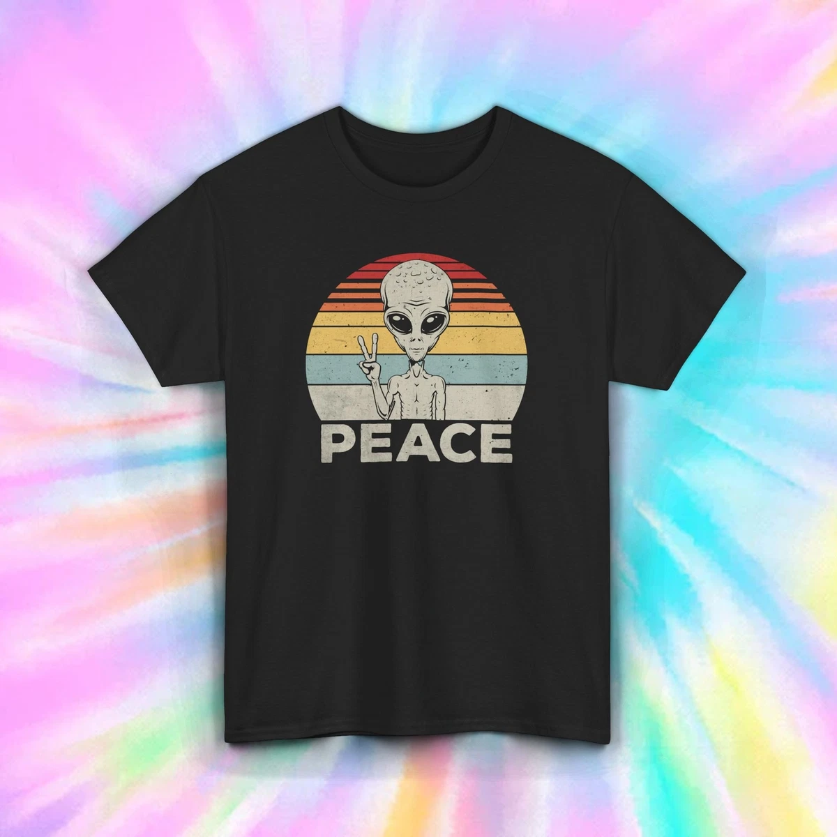 Alien Peace Shirt Funny Ufo Retro Space Sci-Fi Graphic - Walmart.com