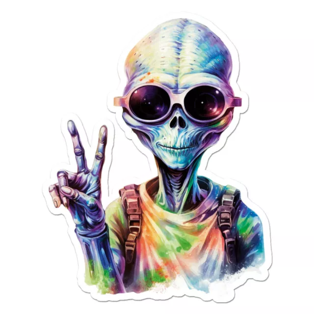 Alien Peace Sunglasses Sticker Phone Decal Water Bottle Stickers Car ...