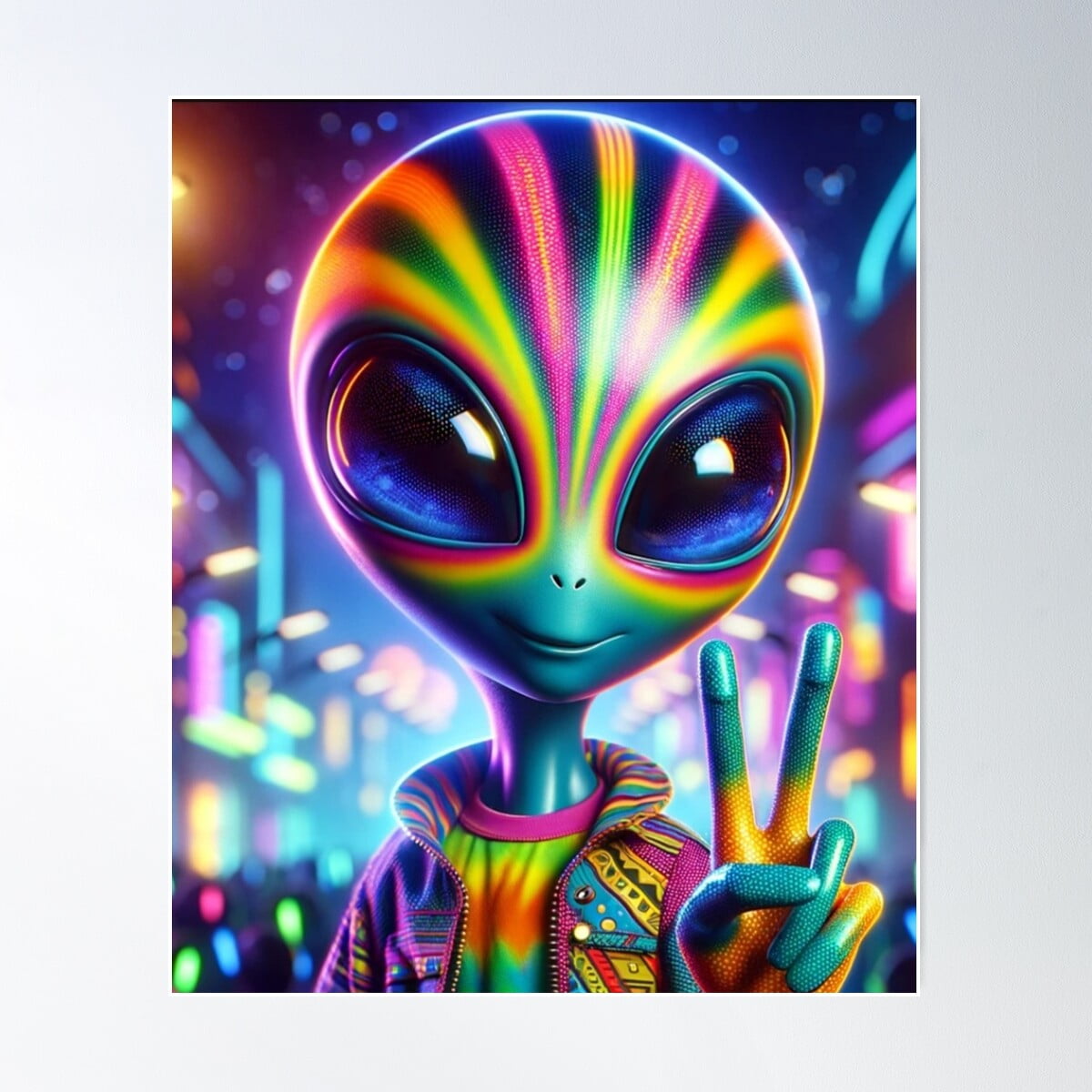 Alien Piece Ufo Poster Wall Art, Modern Wall Decor For Living Room ...