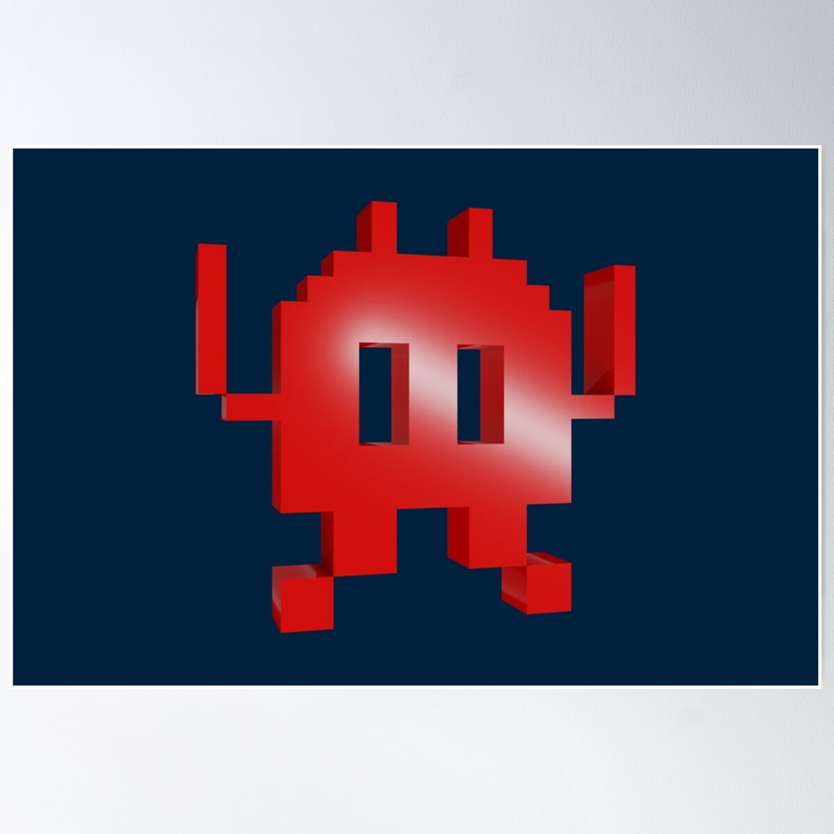 Alien Pixelated Poster Wall Art, Modern Wall Decor For Living Room ...