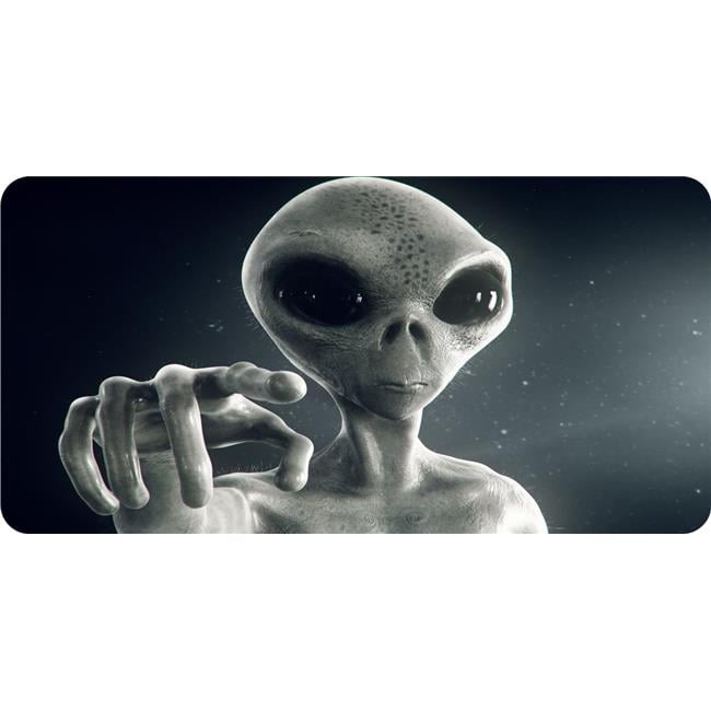 Alien Pointing Finger Photo License Plate - Walmart.com
