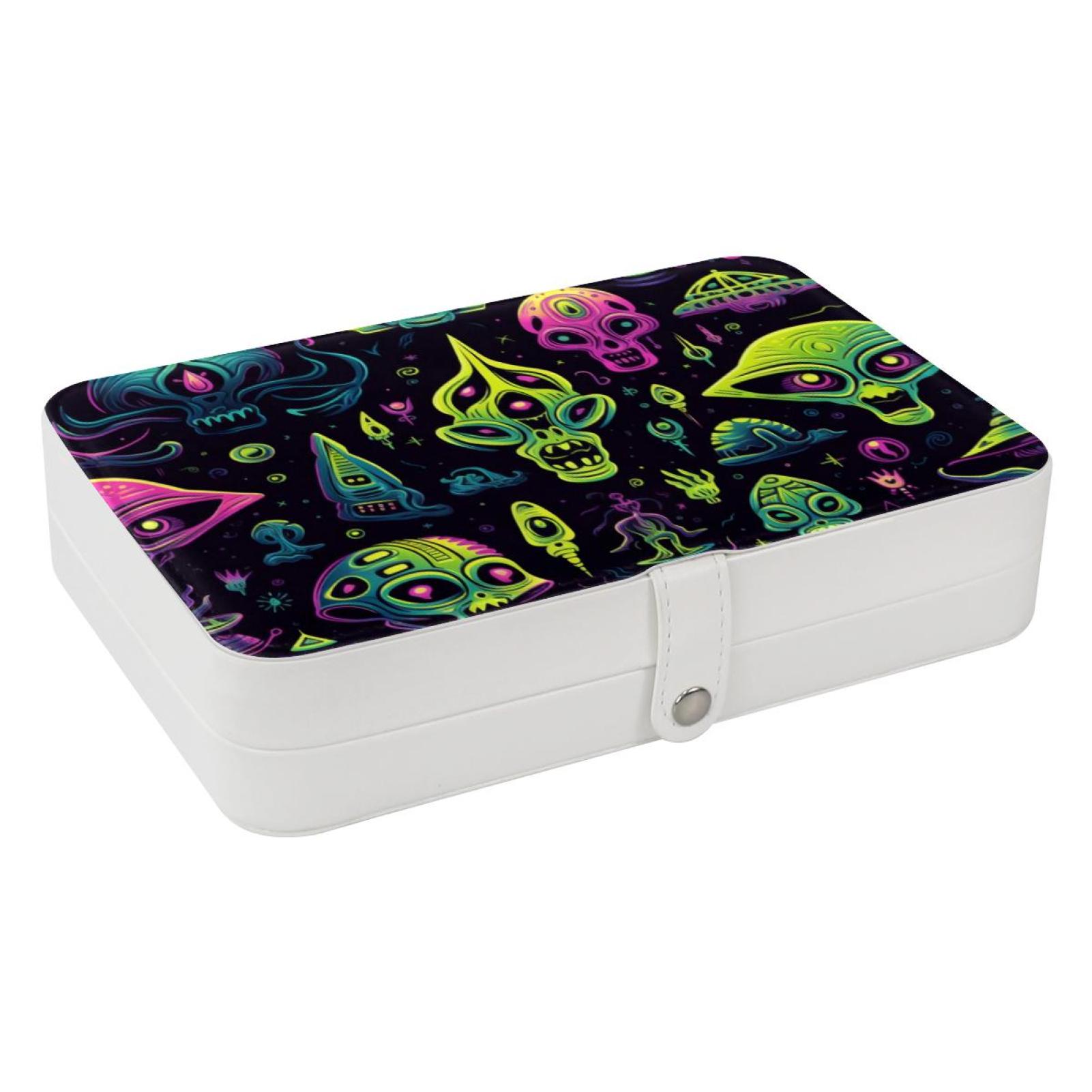 Alien Portable PU Leather Necklace Holder with Removable Compartment ...