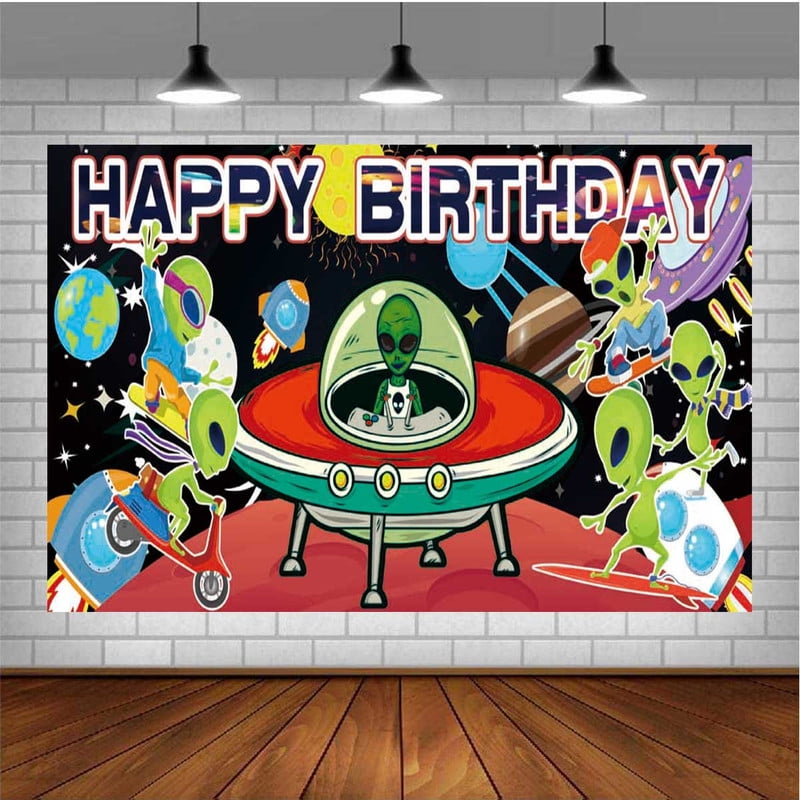 Alien Banner Poster Wall Decor Birthday Backdrop Background Party ...