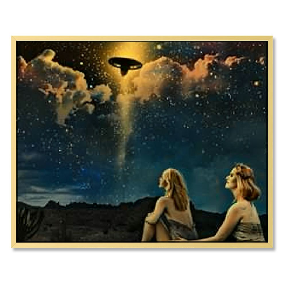 Alien Poster - Retro Print - Spaceship Art - Collage Art - UFO Art ...