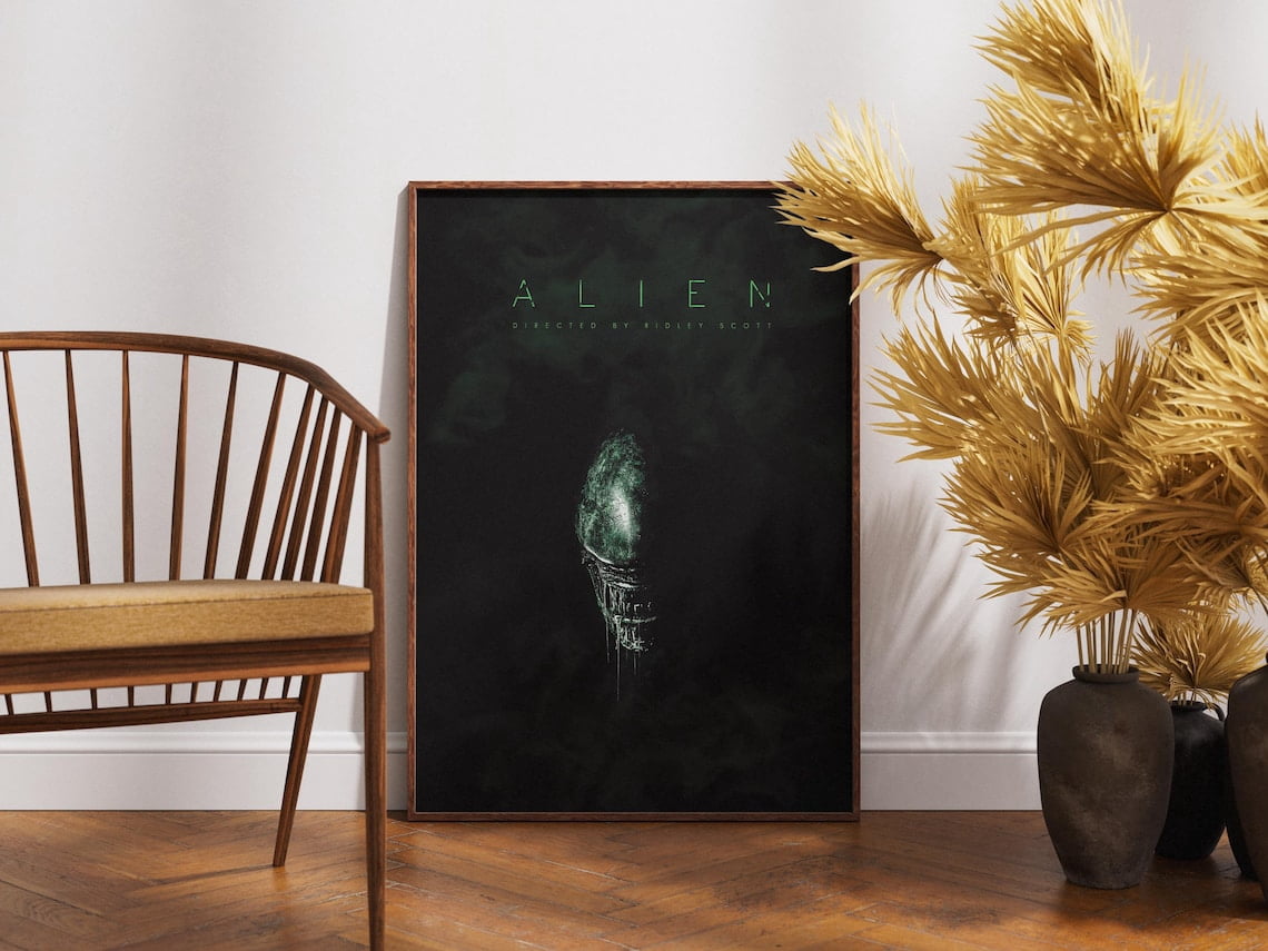 Alien Poster, Ridley Scott Sci Fi Movie Print, Vintage Space Wall Art ...