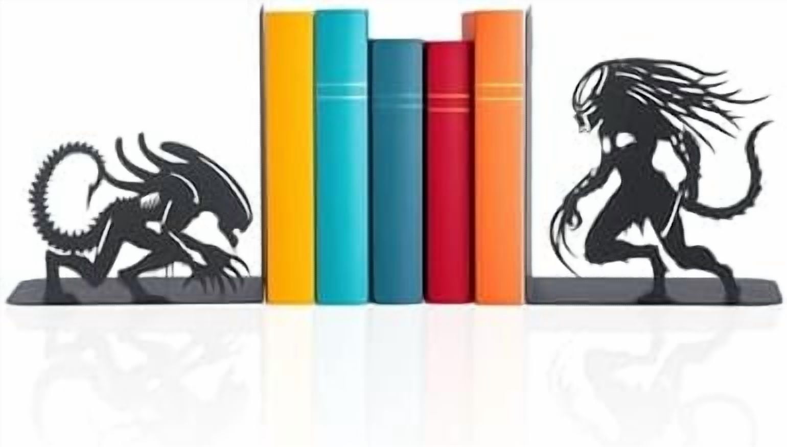Alien and Predator Book End, Alien Silhouette Bookends, Predator ...