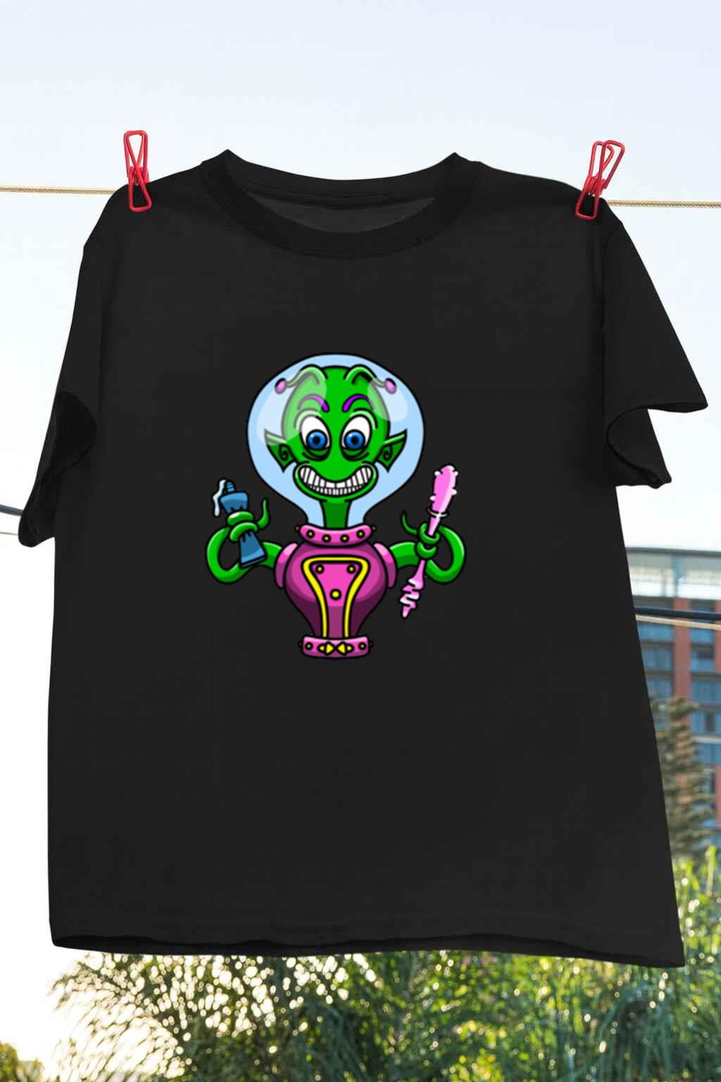Alien Probe Retro Space Humor Sci Fi Theme Unisex T-Shirt up to 5XL ...