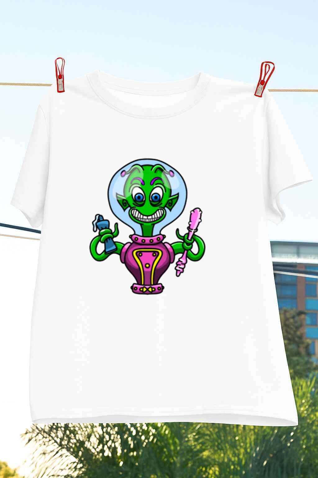 Alien Probe Retro Space Humor Sci Fi Theme Unisex T-Shirt up to 5XL ...