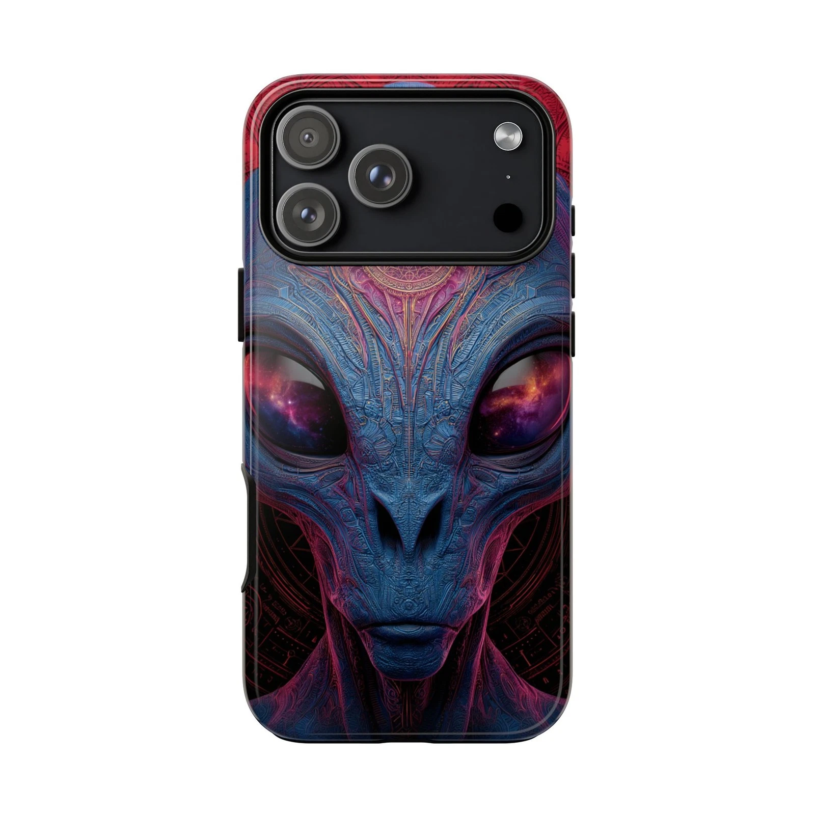 Alien Psychedelic Grey Artwork Phone Case for iPhone 17 through 11 Pro ...