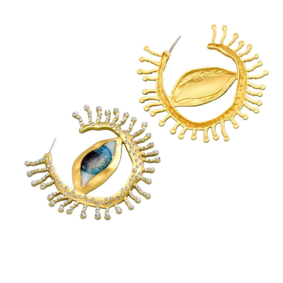 Alien Pupil Earwear Exaggerate Circular Ear Pendant Blue Eye Shape Ear ...