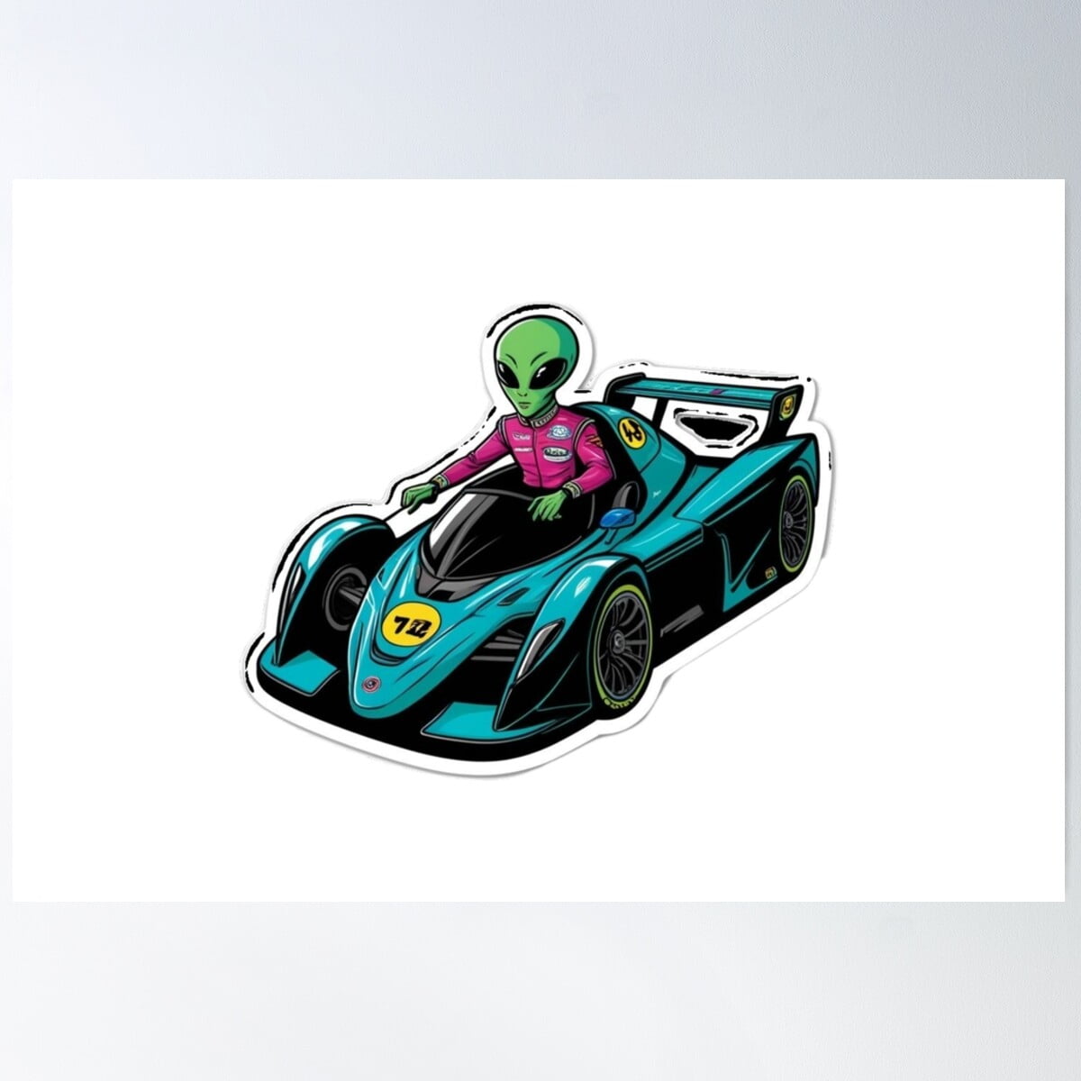 Alien Racer'S Ride Poster Wall Art, Modern Wall Decor For Living Room ...