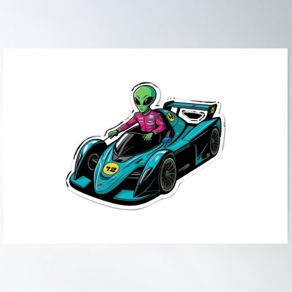 Alien Racer'S Ride Poster Wall Art Modern Wall Decor For Living Room ...