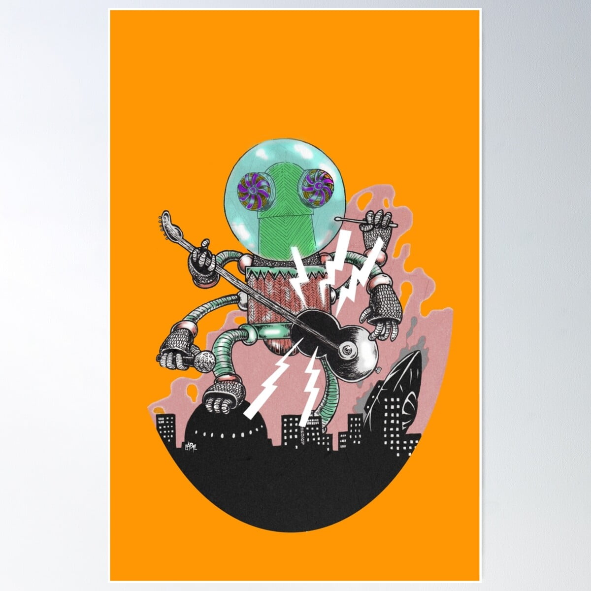 Alien Rock Invasion Stockholm Poster Wall Art, Modern Wall Decor For ...