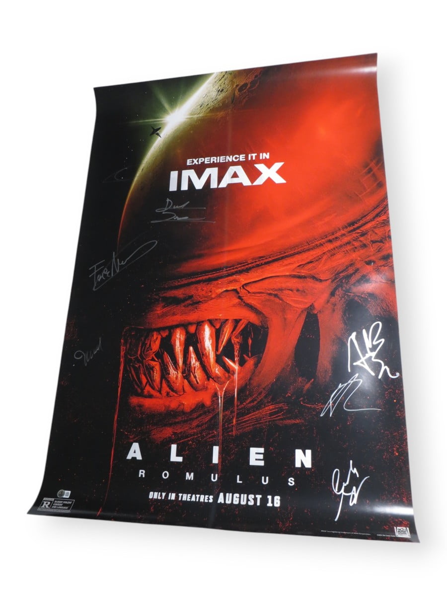 Alien Romulus Multi Signed Autograph 27X40 Poster Spaeny Jonsson +5 BAS ...