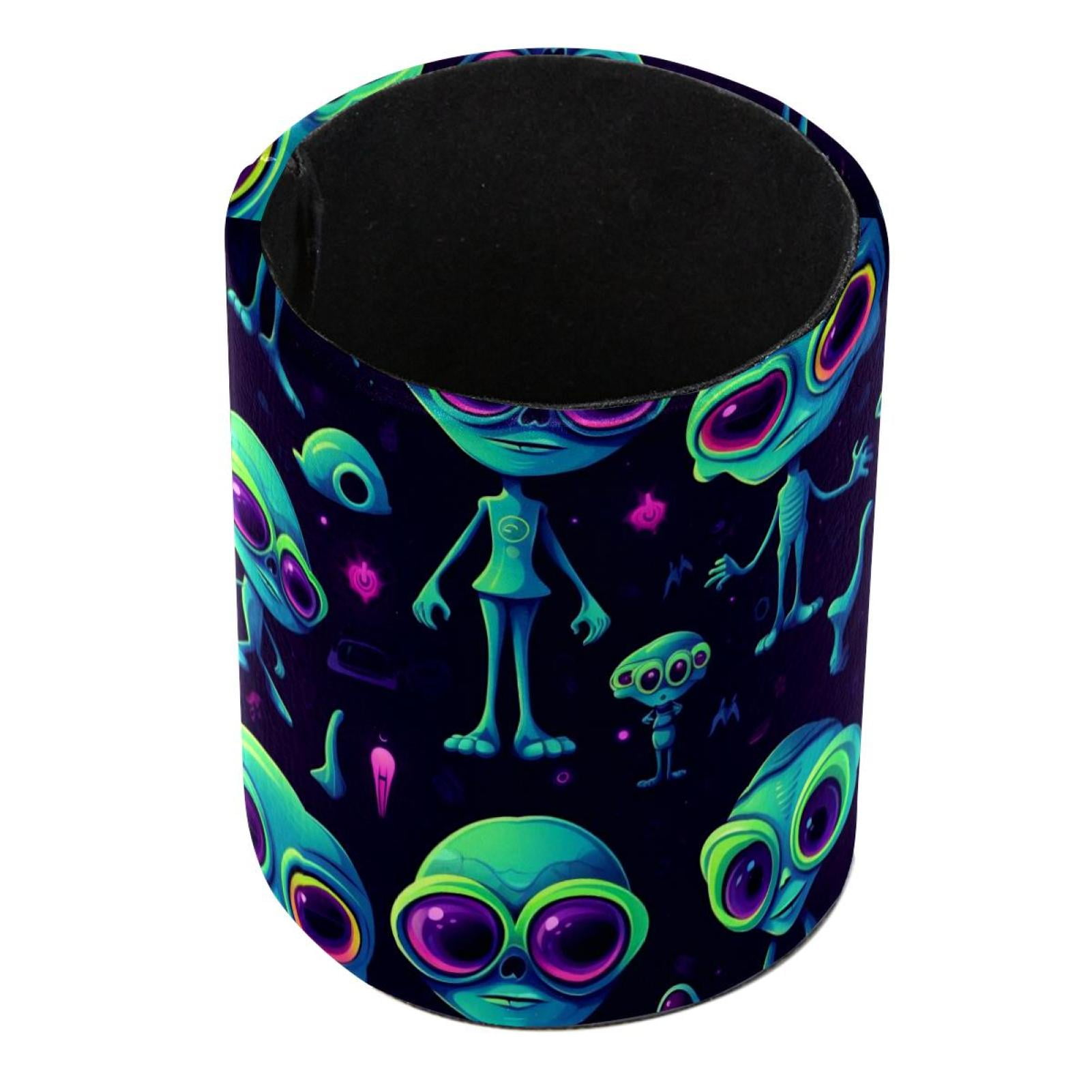 Alien Round Leather Pen Holder Organizer - Suitable for School, Office ...