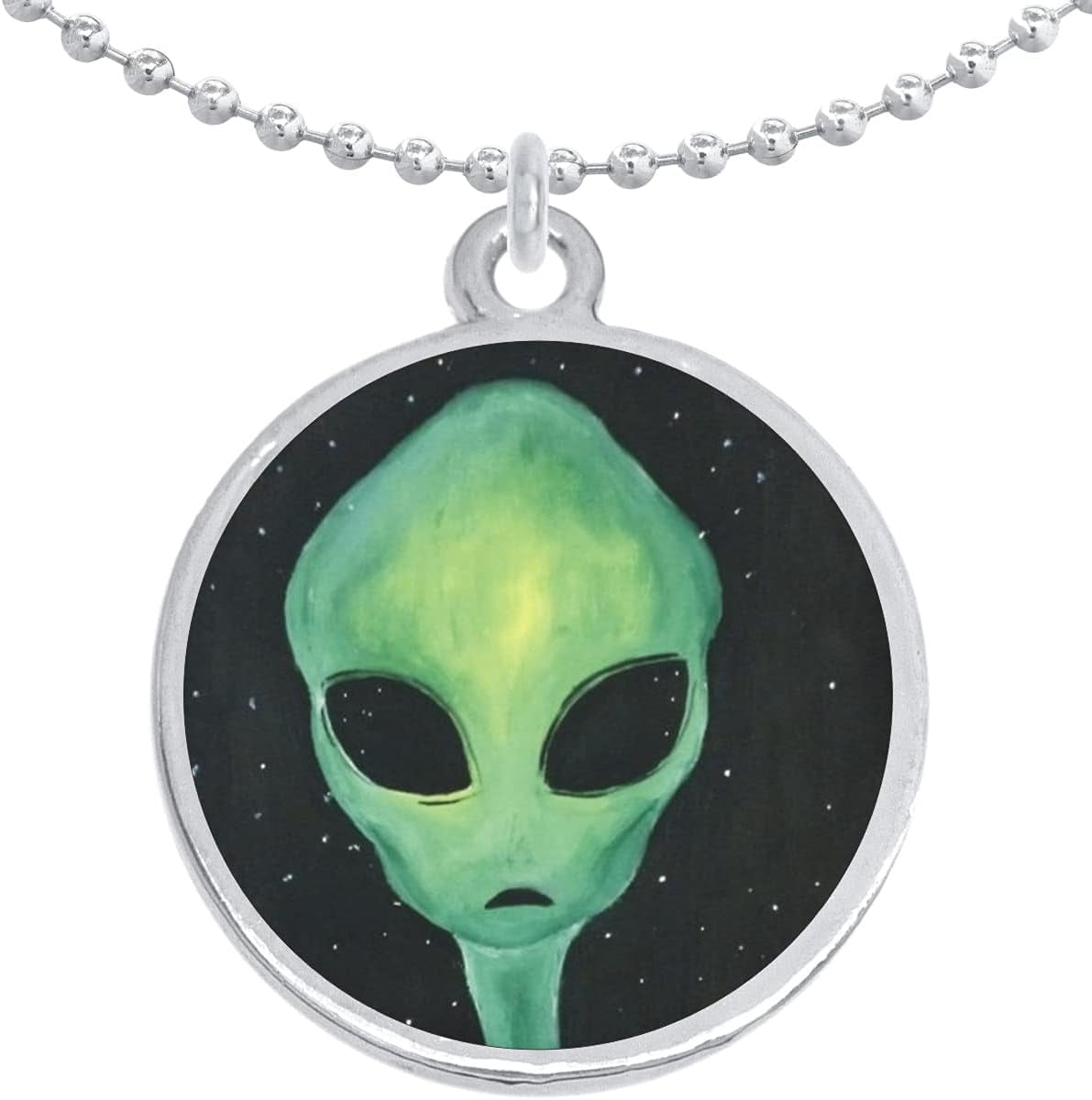 Alien Round Pendant Necklace[z763] - Walmart.com