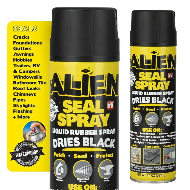 Alien Seal Spray Waterproof Sealant Black Caulk 14 oz Liquid Rubber ...