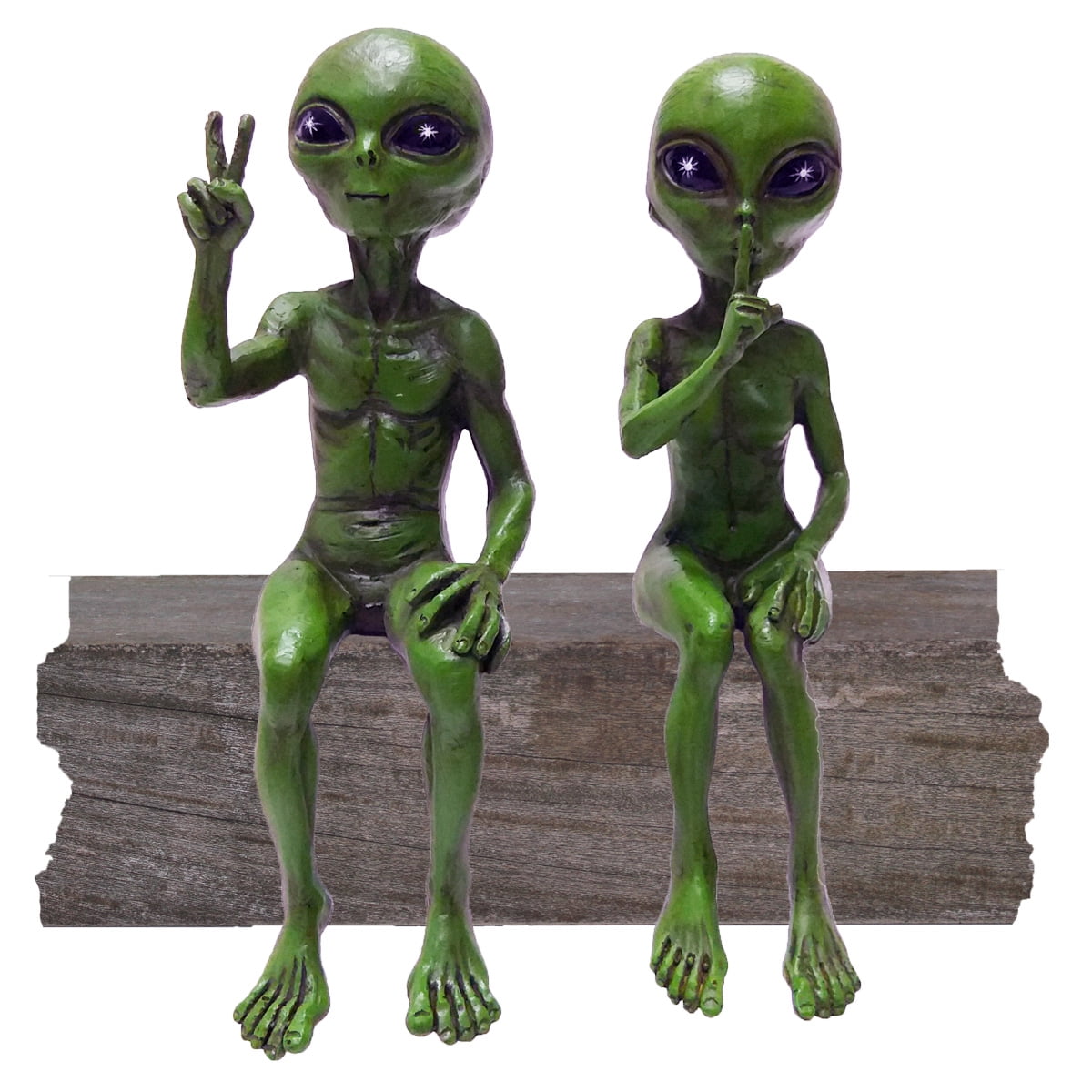 Alien Shelf Sitters 10 inch H Statues Set - Cosmic Green - Walmart.com
