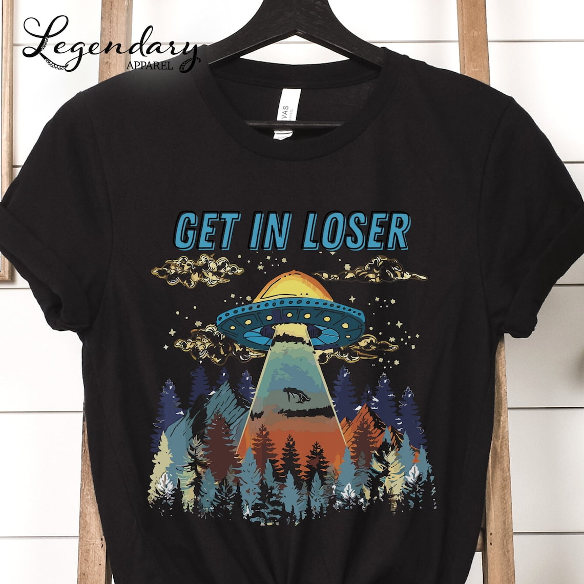Alien Shirt Ufo Alien Abduction Get In Loser Ufo Shirt Sci Fi Tee ...
