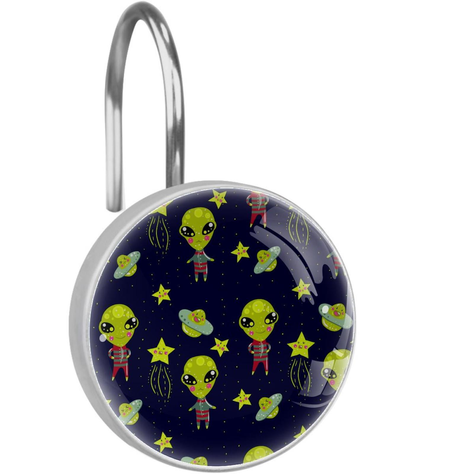 Alien Shower Curtain Hooks（Set of 12）for Home Hotel Shower Rods ...