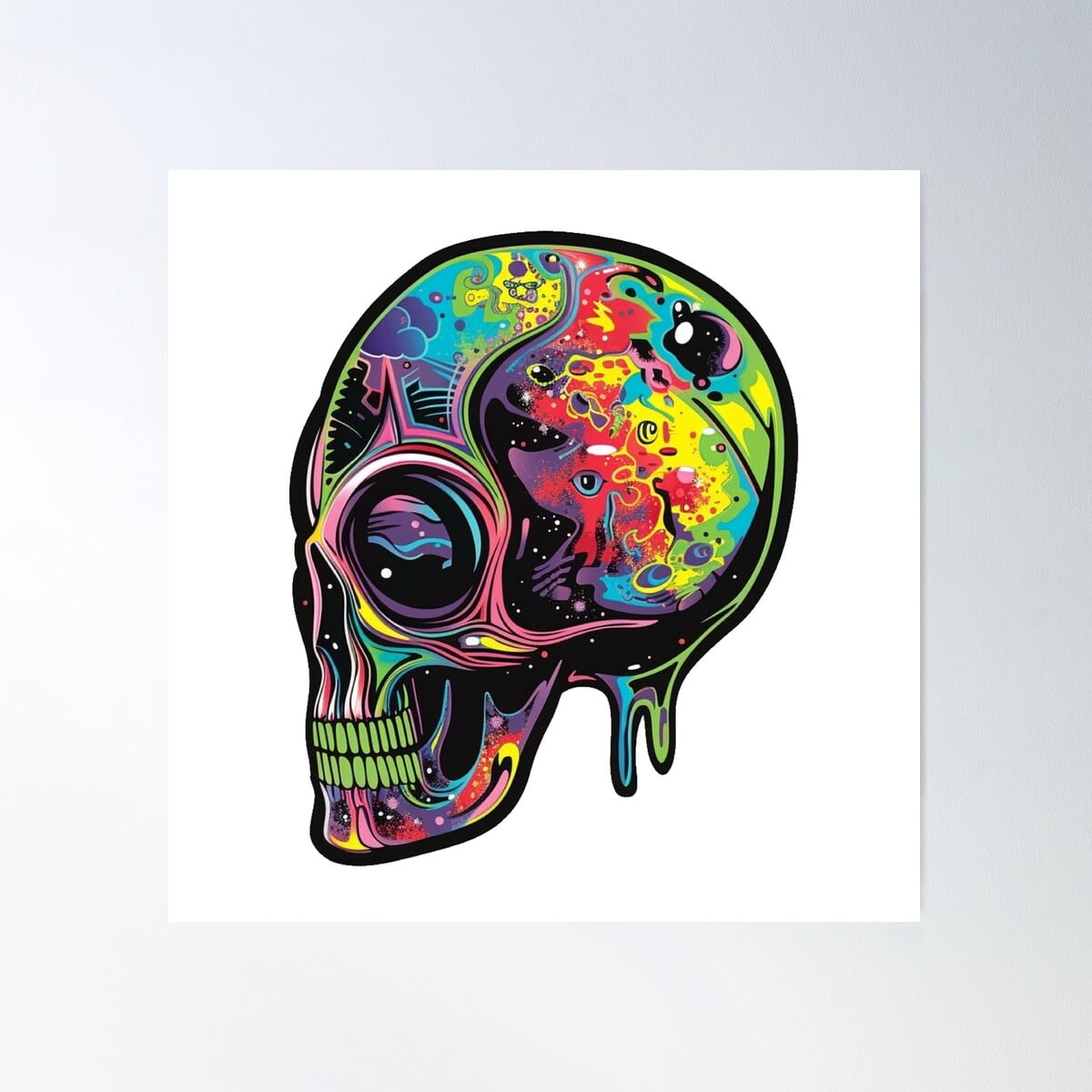 Alien Side Profile Poster Wall Art, Modern Wall Decor For Living Room ...