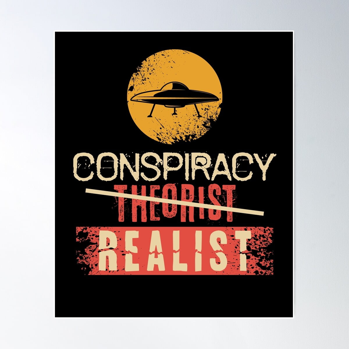 Alien Sightings Conspiracy Realist Poster Wall Art, Modern Wall Decor ...