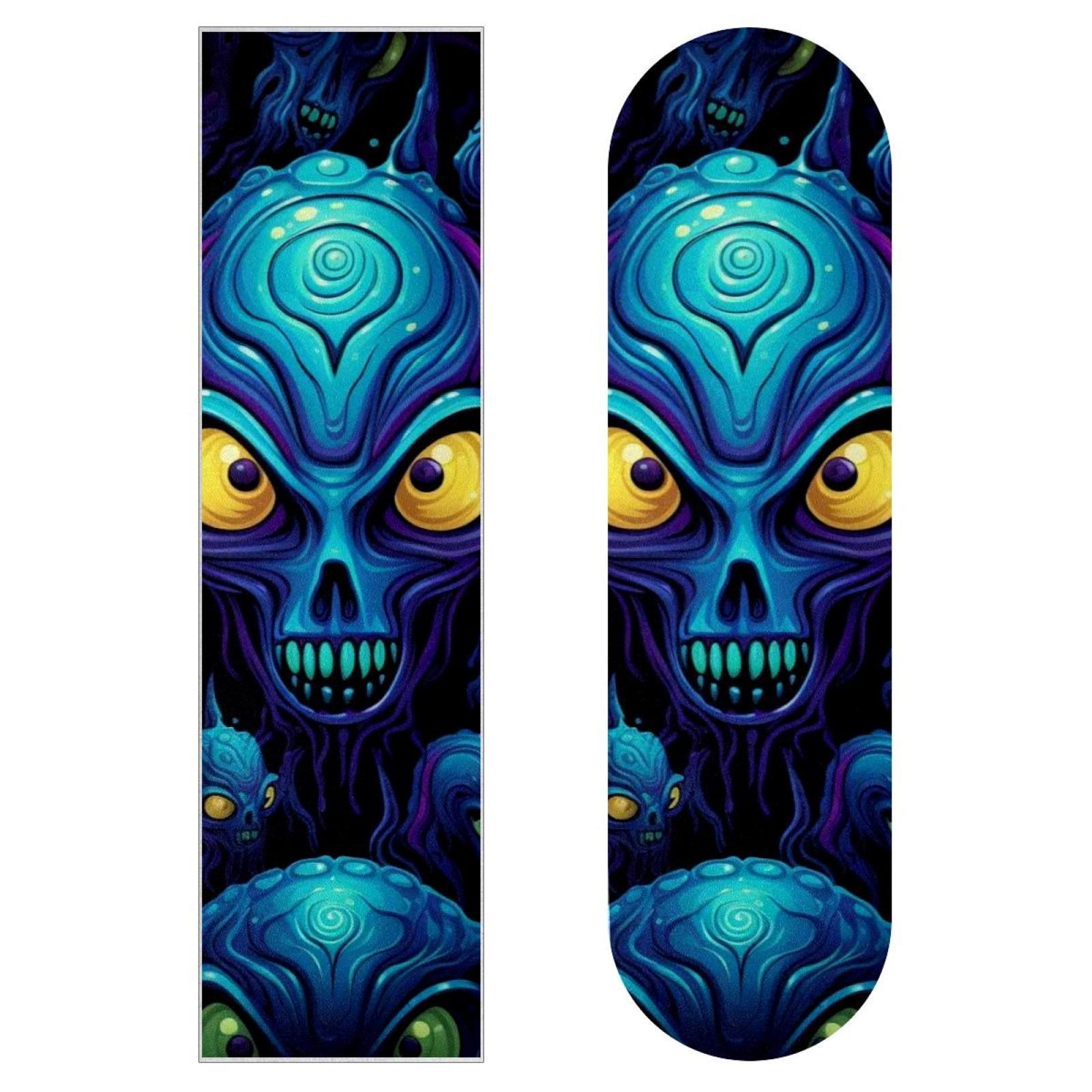 Alien Skateboard Grip Tape Pack of Two - Premium Emery Surface with PVC ...