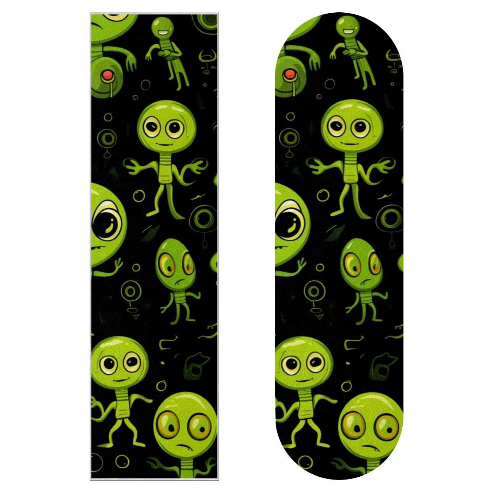 Alien Skateboard Grip Tape Pack of Two Emery PVC Stickers 8.8x32.6in 22 ...