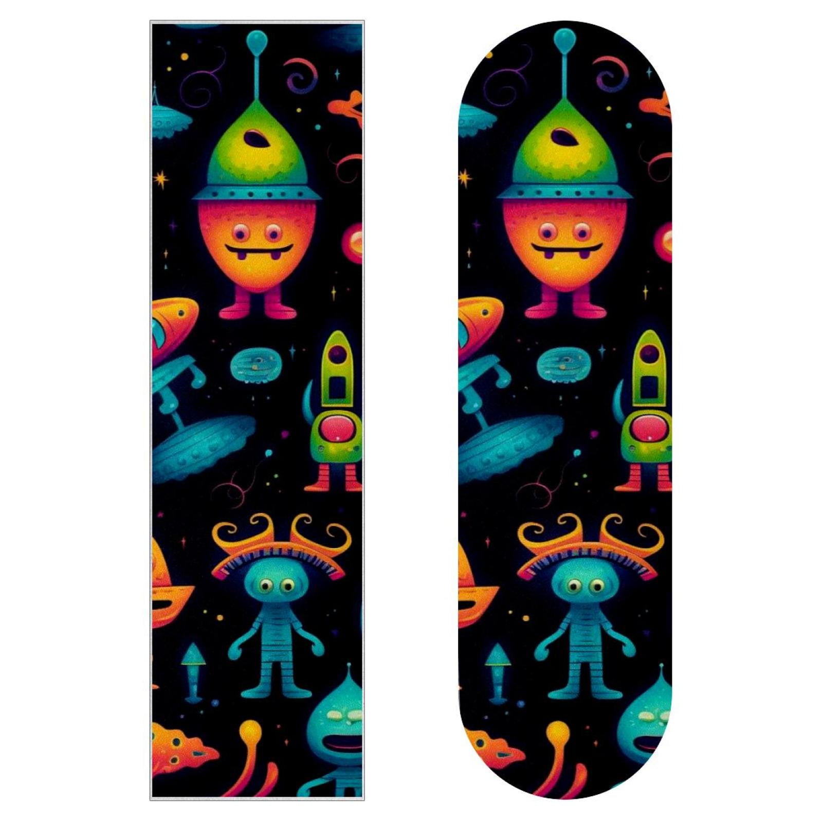 Alien Skateboard Grip Tape - Pack of Two, Emery Surface, PVC Back, 8 ...