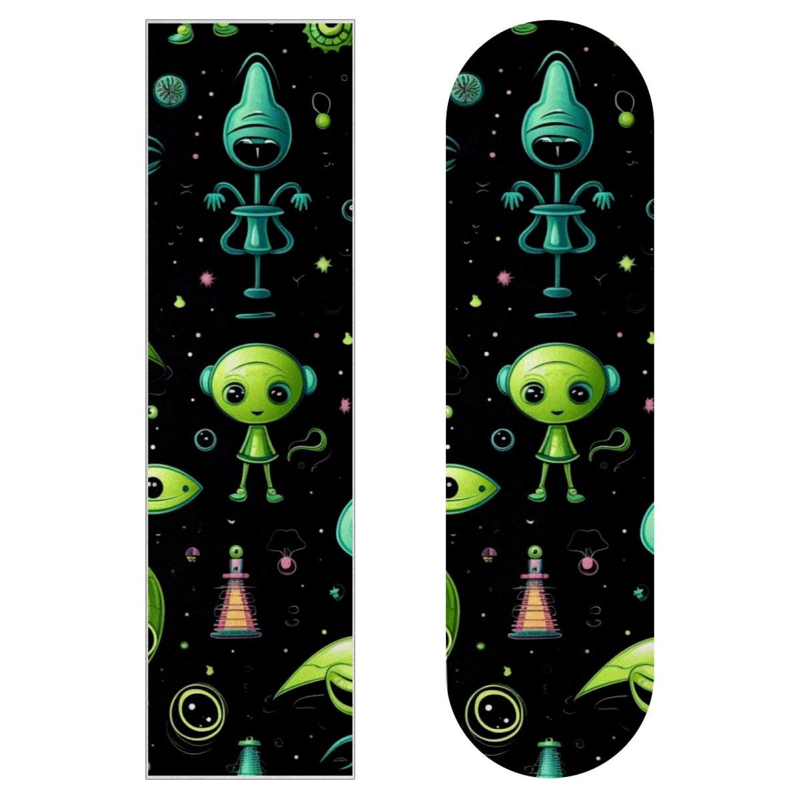 Alien Skateboard Grip Tape Set of 2 | Emery Surface PVC Backing | 8 ...